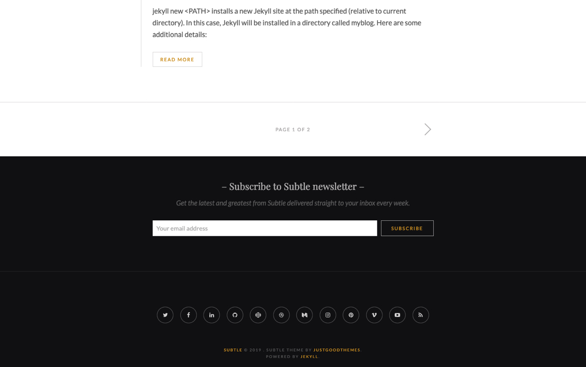 Subtle – Clean, elegant + content-focused theme – Jekyll Themes