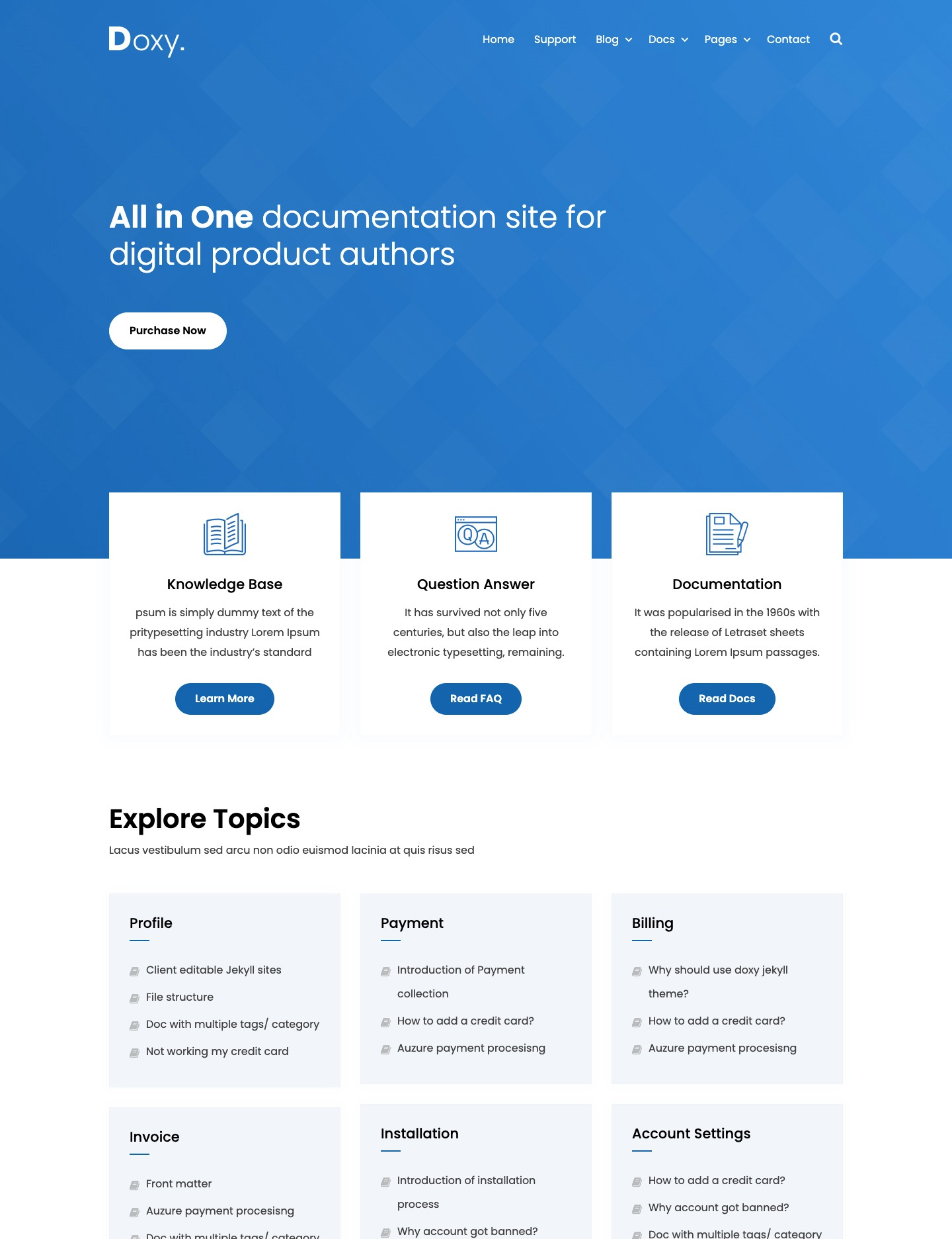 Doxy – Knowledgebase and documentation theme – Jekyll Themes