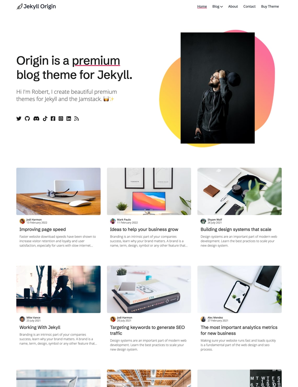 Origin – Modern blog theme – Jekyll Themes